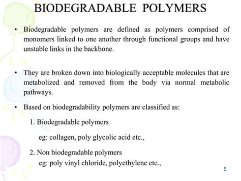 Biodegradable Polymers Pptx Pptx Chemistry Science