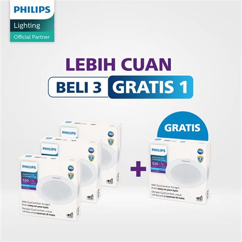 Jual Paket X Lampu Philips Radiantline Downlight Eridani W Putih Bonus Lampu Shopee Indonesia