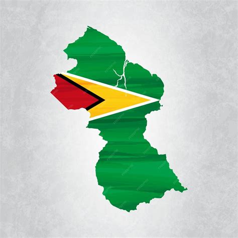 Premium Vector Guyana Map With Flag