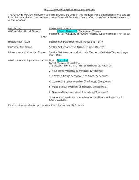 Module 2 Assignments And Sources Bio 151 Module 2 Assignments And