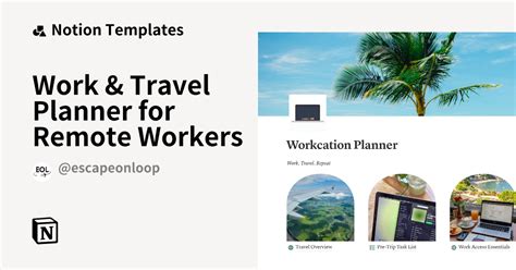 Work And Travel Planner For Remote Workers Template By Escape On Loop