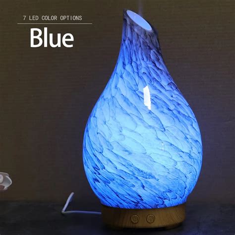 Luxury Marble Glass Essential Oil Diffuser 100ml Ultrasonic Oil Diffuser With 7 Color Rgb Led