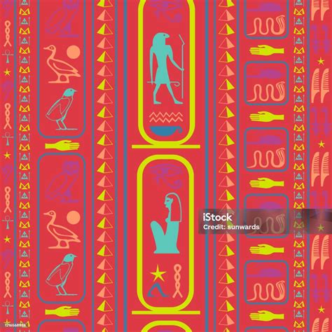 창조적 인 이집트 쓰기 원활한 벡터 상형 문자 이집트 언어 기호 템플릿입니다 고대 문명에 대한 스톡 벡터 아트 및 기타 이미지 고대 문명 고대 유물 고대의 Istock