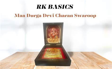 Buy Rk Basics Maa Durga Devi Charan Paduka Sherawali Mata Charan Swaroop Golden Table Top For