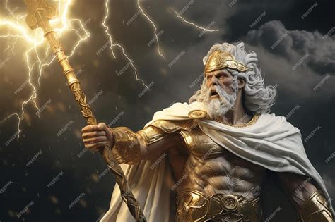 Premium Photo A Man With A Torch And A Lightning Bolt In The Background