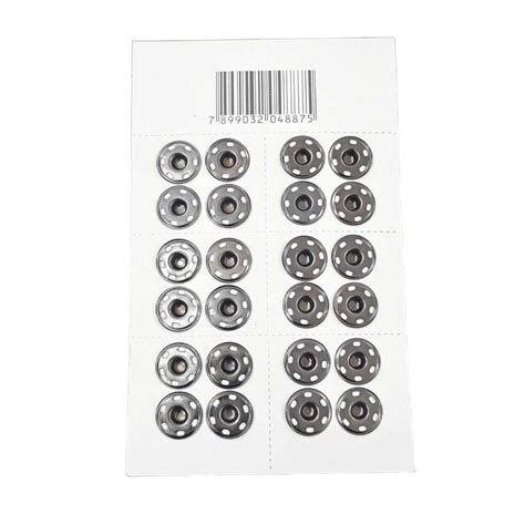 Cartela Colchete De PressÃo P Costura Aquarela 12mm C 24 Grafite