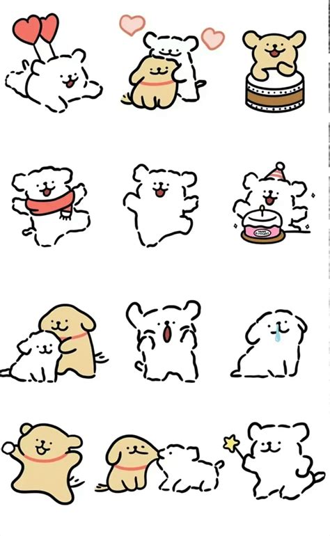 线条小狗表情 小红书 花瓣网