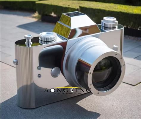 Photographers Column Digital Zoom Compact Camera Sculpture Art Metal