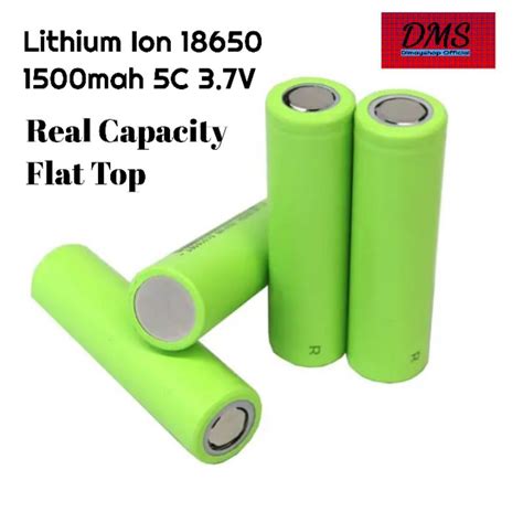 Jual Baterai Lithium 18650 3 7v 1500mah 5c Flat Top Real Capacity
