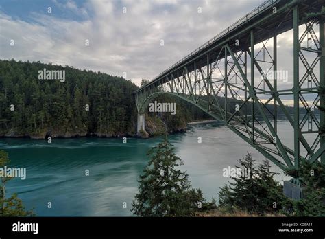 Deception Pass Bridge Connecting Whidbey And Fidalgo Island In