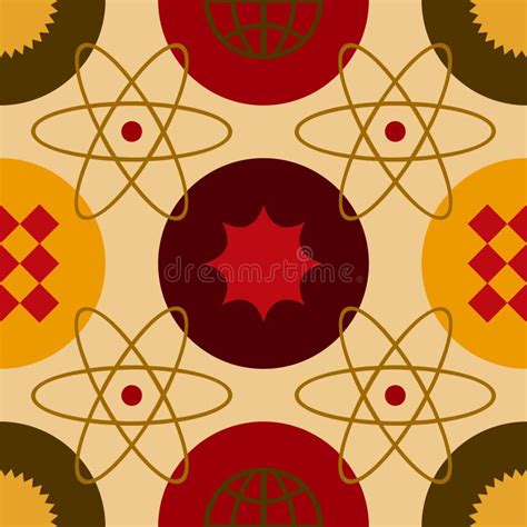 Hot Atom Seamless Pattern Stock Illustration Illustration Of Retro 111564806