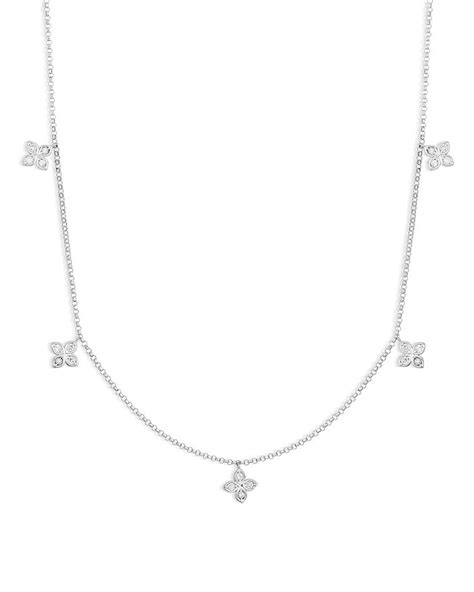 Roberto Coin 18k White Gold Verona Love By The Inch 5 Station Flower