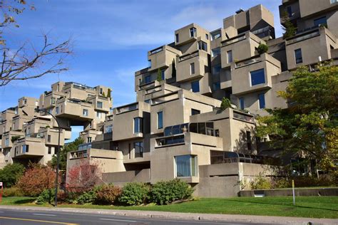 Habitat 67 W Montrealu Kanada Brutalistyczny Modułowy Kompleks