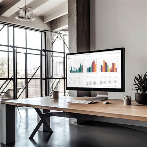 Premium Ai Image A Computer Monitor With A Graph On It