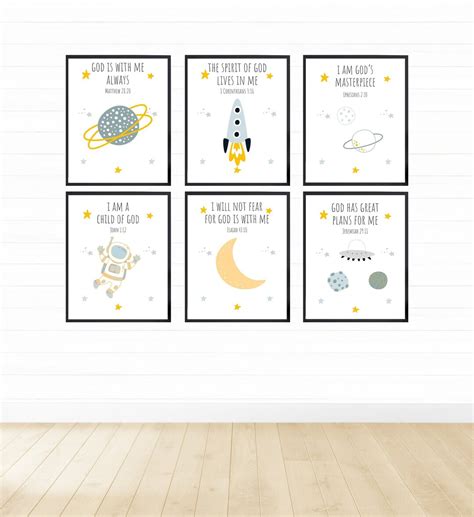 Celestial Nursery Art Prints Printable Bible Verse Galaxy Posters Digital Download Etsy