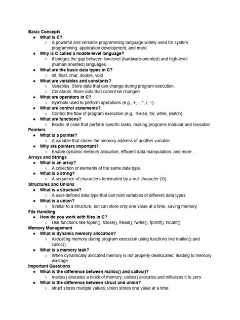 C Interview Questions For Beginners Pdf Pointer Computer