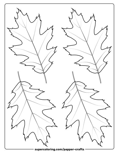 4 Leaves Of Northern Red Oak Template Free Printable Papercraft Templates