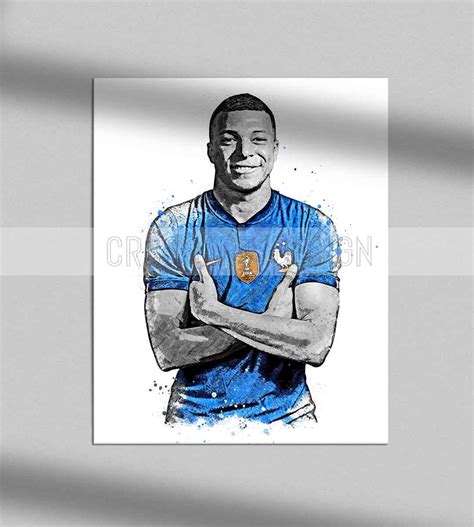 Kylian Mbappe Print Kylian Mbappé Poster France Art Print Etsy Australia