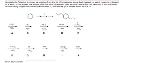 solved complete the following synthesis by selecting from