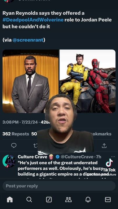 Ryan Reynolds Jordan Peele Offered Deadpoolandwolverine Role But