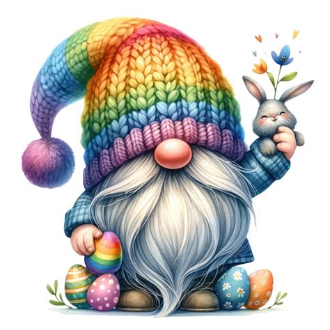 Premium Psd Cute Gnome Easter Day Clipart Illustration