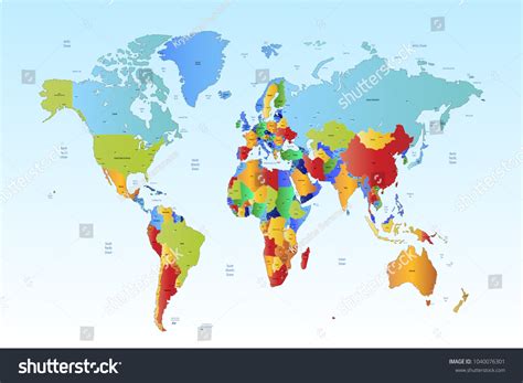 Political World Map Stock Vector Royalty Free 1040076301 Shutterstock