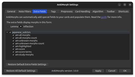 Extra Fields Ankimorphs
