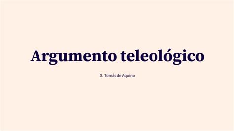 Argumento Teleológico