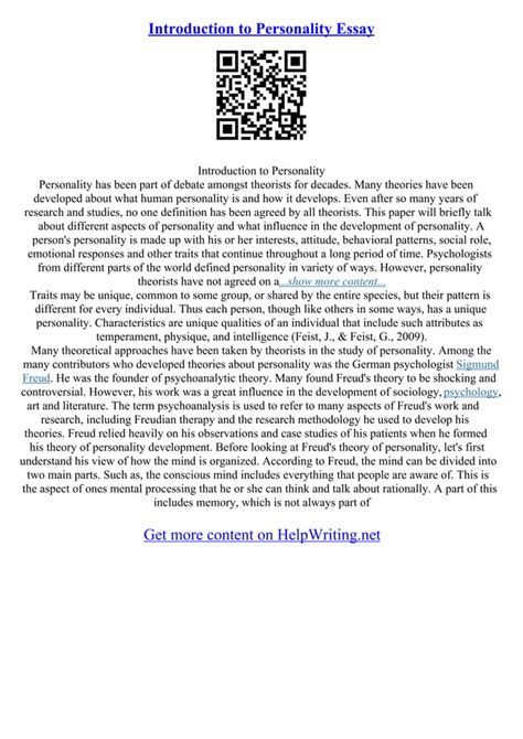 Essay About Personality Pdf