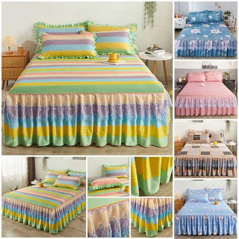 Korean Bed Skirt Queen King Lace Bedspread 4 5 6ft Mattress Cover Princess Fitted Bedsheet