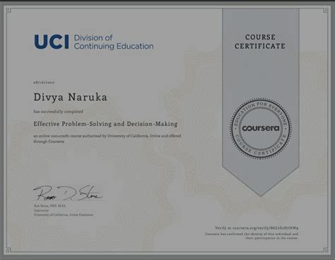 Divya Naruka On Linkedin Coursera Decisionmaking Problemsolving
