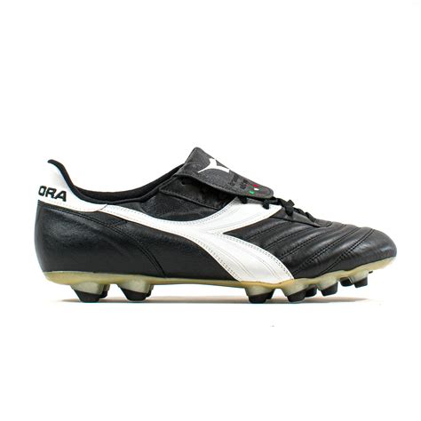 Diadora Brasil Black White K Fg Classic Soccer Cleats