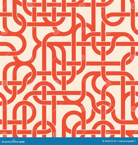 Seamless Abstract Geometric Pattern Of Intersecting Red Lines On A White Background Tangles