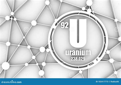 Uranium Chemical Element Stock Illustration Illustration Of Mass