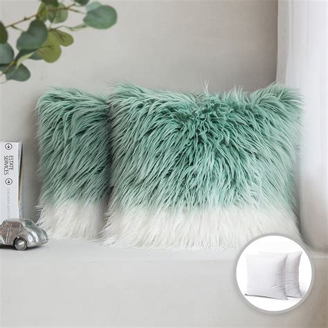 Luxury Mongolian Fluffy Faux Fur Series Square Decorative Throw Pillow