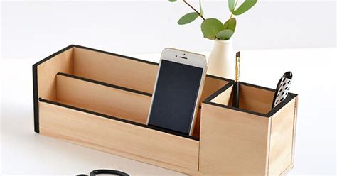 Diy Minimal Wood Desk Organizer Diy Desk Organization Ideas Minimalist Desk Organizer