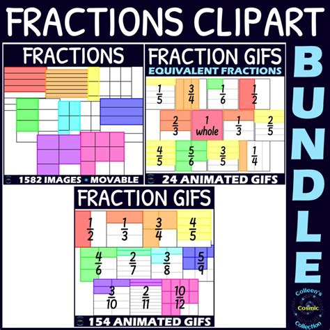 Clipart Fraction Squares And Fraction Square S Bundle Made By Teachers
