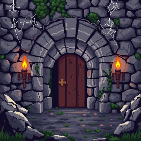 Retro Door Pixel Art Design