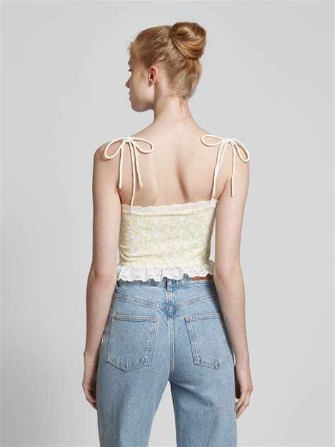 Gina Tricot Cropped Trägertop Mit Schnürverschluss Hellgelb Online Kaufen