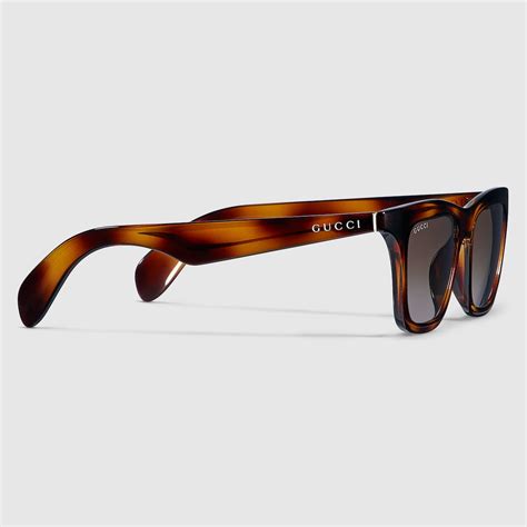 Rectangular Frame Sunglasses In Light Brown Gucci® Uk