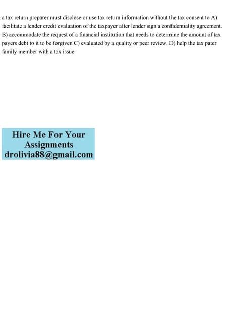 A Tax Return Preparer Must Disclose Or Use Tax Return Information Wipdf