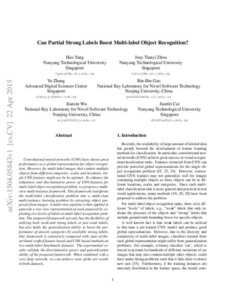 Pdf Exploit Bounding Box Annotations For Multi Label Object Recognition