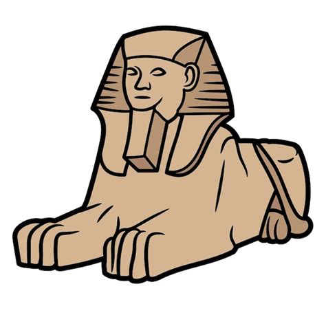 Premium Vector A Cartoon Of A Sphinx Statue Sitting On The Ground