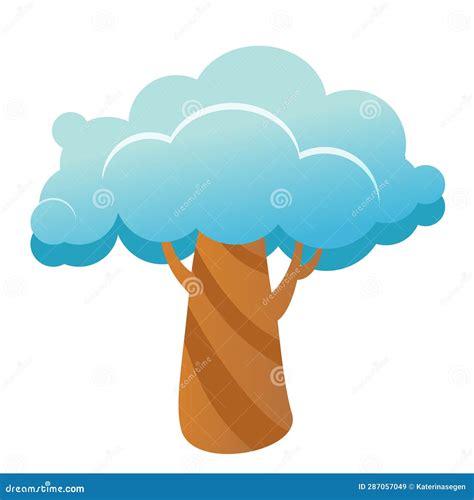 The Tree Is Covered With Snow Illustration In Cartoon Style Stock Vector Illustration Of