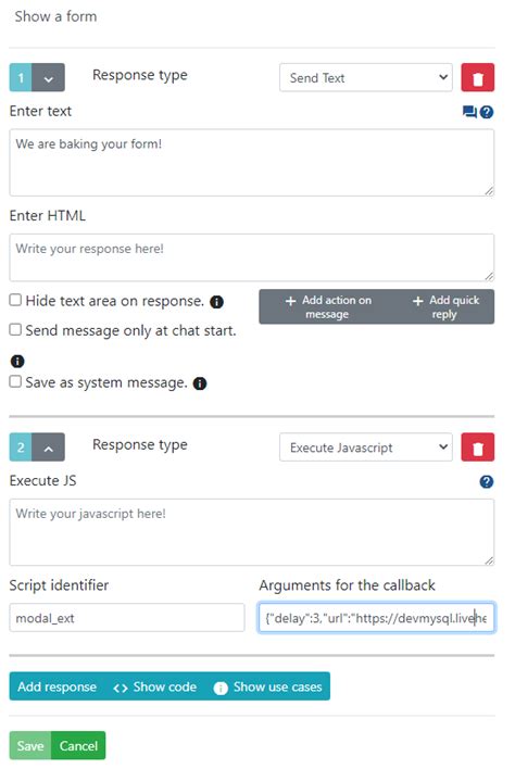 forms live helper chat