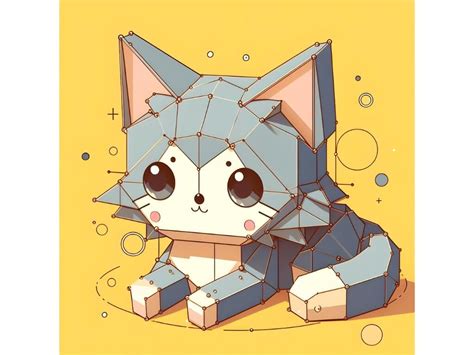 Cute 2d Minimal Cat In Yellow Background By Dianaxstoyanova Thehungryjpeg