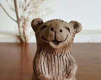 Clay Bear Sculpture Etsy