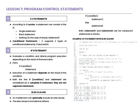 conditional statements 1 c statements ★ according to c syntax a