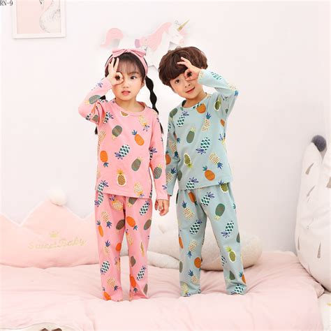 새로운 2019 가을 어린이 면화 긴 소매 잠옷 소년 따뜻한 잠옷 아기 잠옷 아이 사랑스러운 속옷 여자 잠옷 세트pajama
