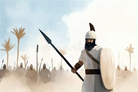 Biblical Soldier In Ancient Armor Stock Illustration Illustration Of